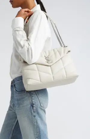 Saint Laurent Medium Lou Puffer Bag - Blanc Vintage