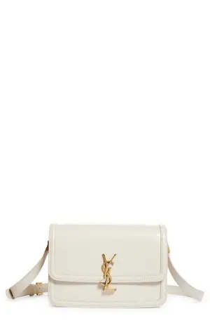 Saint Laurent Medium Solferino Leather Shoulder Bag Crema Soft