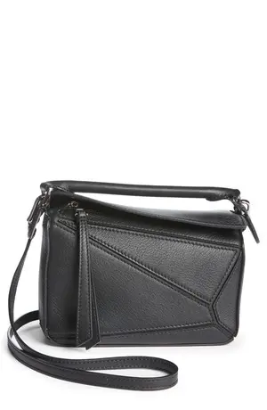 Loewe Mini Puzzle Calfskin Leather Bag Black