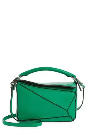 Loewe Mini Puzzle Calfskin Leather Bag Jungle Green