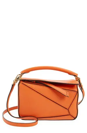 Loewe Mini Puzzle Calfskin Leather Bag Orange 9100