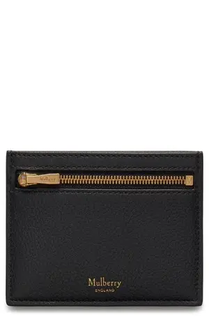 Mulberry Zipped Leather Card Case - Black