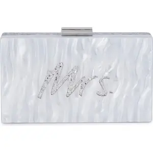 OLGA BERG Mrs. Glitter Acrylic Pod Bag - Silver