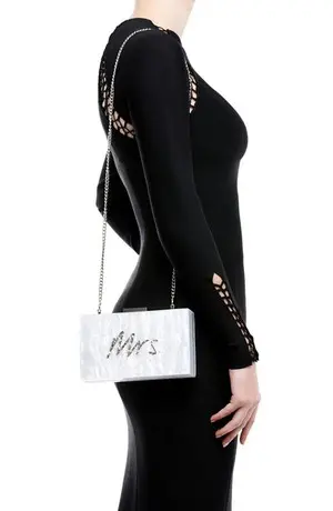 OLGA BERG Mrs. Glitter Acrylic Pod Bag