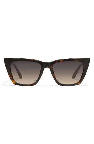 Quay Call The Shots 54mm Gradient Cat Eye Sunglasses - Dark Torte / Smoke