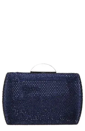Nina Pacey Crystal Minaudière Navy