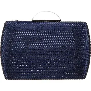 Nina Pacey Crystal Minaudière Navy