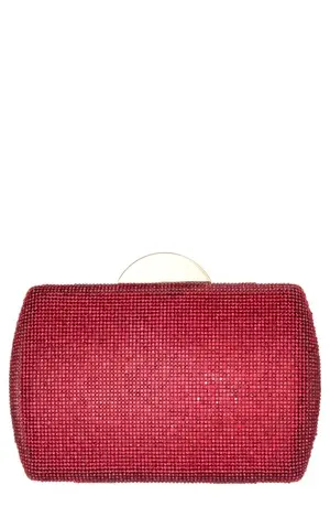 Nina Pacey Crystal Minaudière Siam Red