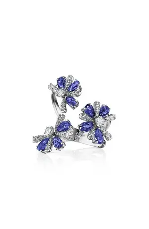 Hueb Botanica Sapphire & Diamond Open Ring - White Gold