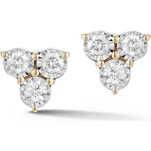 DANA REBECCA DESIGNS Ava Bea Triple Diamond Stud Earrings - Yellow Gold