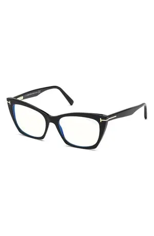 TOM FORD 54mm Blue Cat Eye Light Blocking Glasses One-color