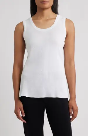 Misook Scoop Neck Tank - Wht