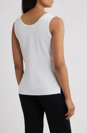 Misook Scoop Neck Tank - Wht