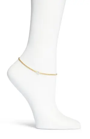 SHYMI Cubic Zirconia Cuban Chain Anklet - Gold/white