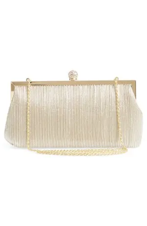 Nina Aneka Pleated Shine Clutch - Champagne