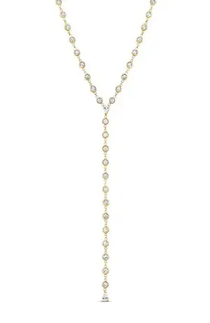 SHYMI Cubic Zirconia Bezel Y-necklace - Gold/white