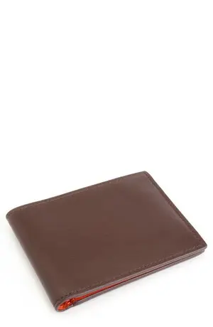 ROYCE NEW YORK Rfid Leather Bifold Wallet - Brown/burnt Orange