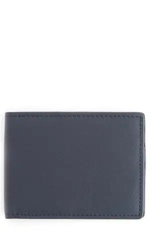 ROYCE NEW YORK Rfid Leather Bifold Wallet Navy Blue