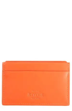 ROYCE NEW YORK Rfid Leather Card Case Orange