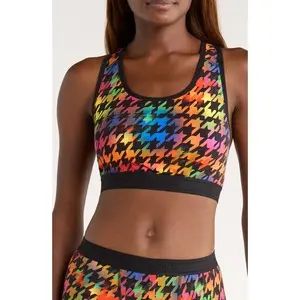 TOMBOYX Racerback Soft Bra - Rainbow Houndstooth