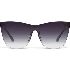 Quay Come Thru 144mm Gradient Cat Eye Sunglasses Black/ Fade