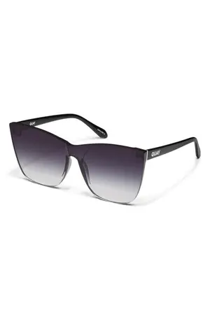 Quay Come Thru 144mm Gradient Cat Eye Sunglasses - Black/ Fade