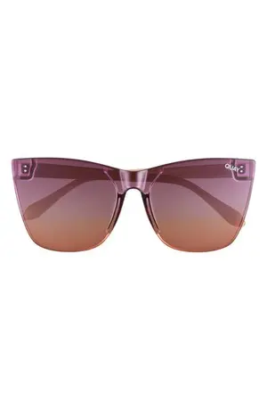 Quay Come Thru 144mm Gradient Cat Eye Sunglasses Ivory / Purple To Orange