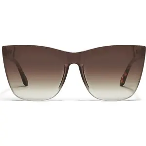 Quay Come Thru 144mm Gradient Cat Eye Sunglasses Tort Yellow/ Brown