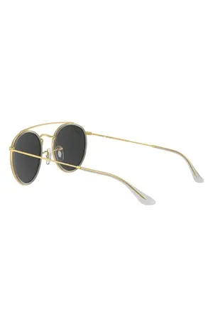 Ray-ban 51mm Polarized Round Sunglasses - Shiny Gold/ Black
