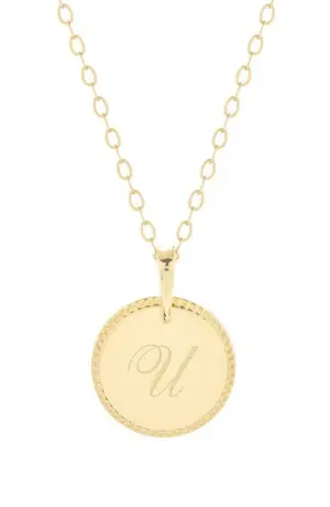 BROOK & YORK Milia Initial Pendant Necklace - Gold U