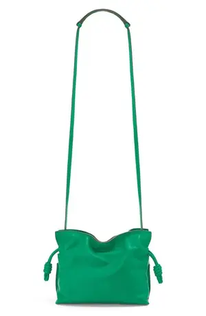 Loewe Mini Flamenco Leather Clutch - Jungle Green