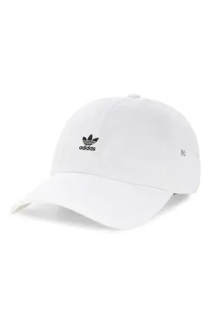 Adidas Originals By Alexander Wang Mini Trefoil Relaxed Strap Back Cap - White/ Black