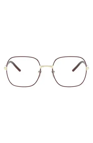 Prada Prada 54mm Rectangle Optical Glasses Bordeaux/demo Lens