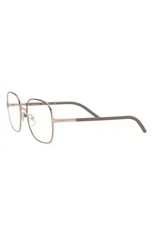 Prada 54mm Rectangle Optical Glasses - Brown/ Beige