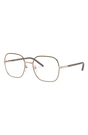 Prada 54mm Rectangle Optical Glasses - Brown/ Beige