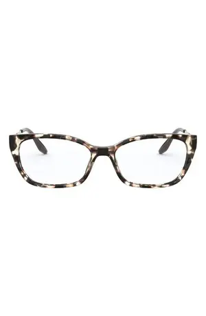 Prada Prada 54mm Rectangle Optical Glasses Brown