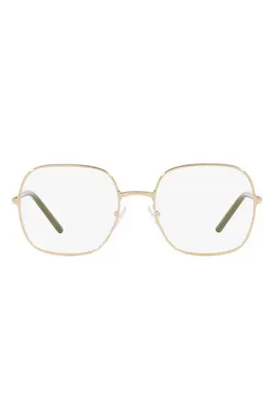 Prada 54mm Rectangle Optical Glasses - Pale Gold