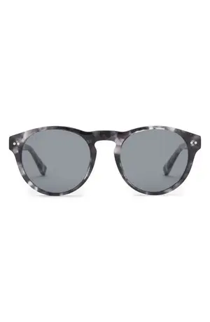 DIFF Cody 50mm Polarized Round Sunglasses - Black Marble/grey