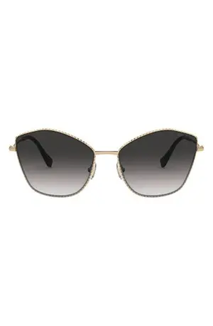 Miu Miu 60mm Cat Eye Sunglasses - Antique Gold/grey Gradient