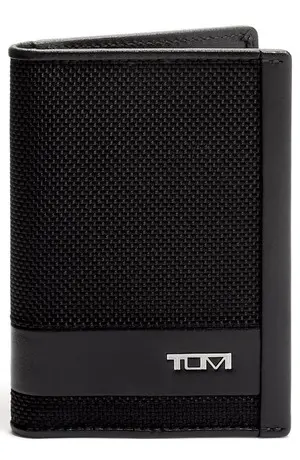 Tumi Multi Window Leather Card Case Black