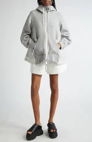 Sacai Ma-1 Side Gusset Hoodie - L/gray × L/gray