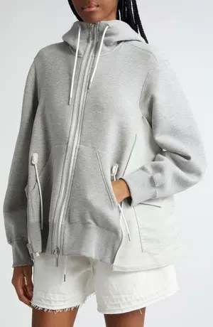 Sacai Ma-1 Side Gusset Hoodie - L/gray × L/gray