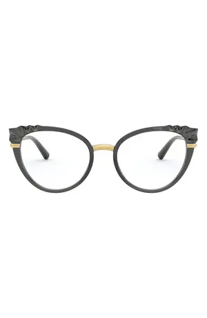 Dolce & Gabbana Dolce&Gabbana 53mm Cat Eye Optical Glasses Transparent Grey/ Demo Lens