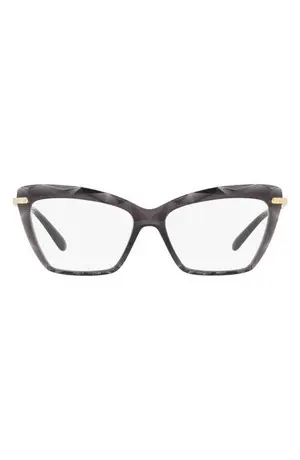 Dolce & Gabbana 53mm Cat Eye Optical Glasses - Transparent Grey