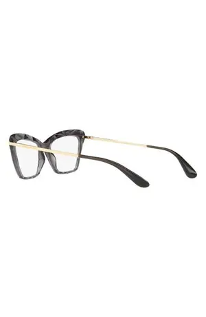 Dolce & Gabbana 53mm Cat Eye Optical Glasses - Transparent Grey