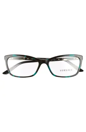Versace 54mm Eyeglasses - Green Havana