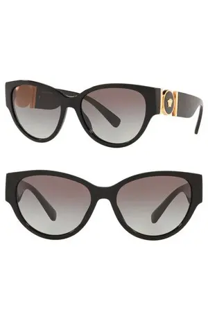 Versace 56mm Cat Eye Sunglasses - Black/grey Gradient
