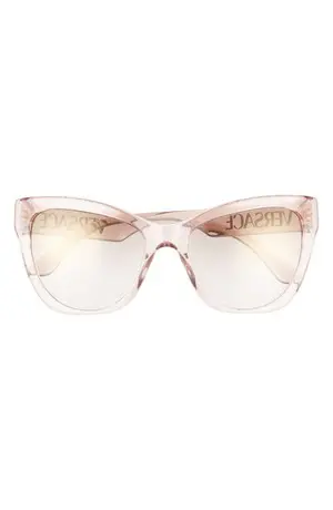 Versace Versace 56mm Cat Eye Sunglasses Trans Pink