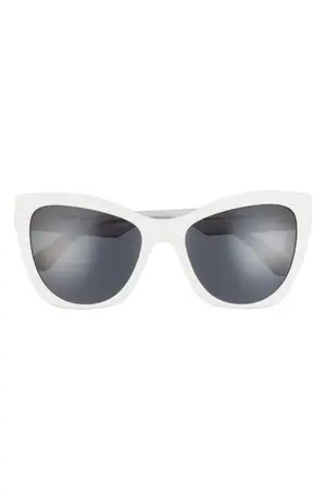 Versace Versace 56mm Cat Eye Sunglasses White/dark Grey