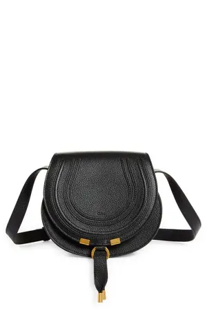 Chloé Chloé Small Marcie Leather Crossbody Bag Black